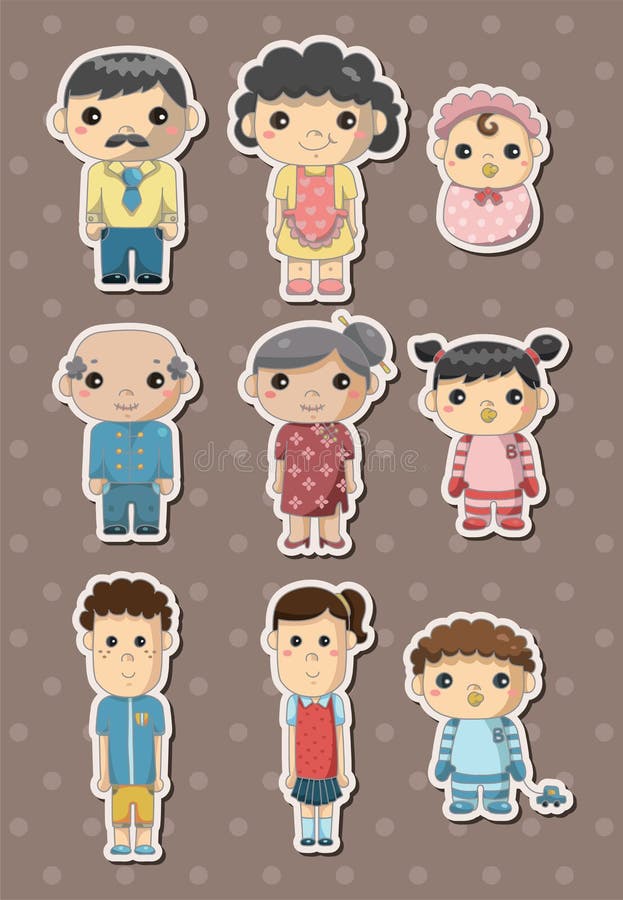 Family stickers stock vector. Illustration of person - 26922225