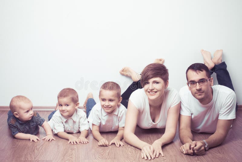 Family studio shot stock image. Image of happiness, five - 36716109