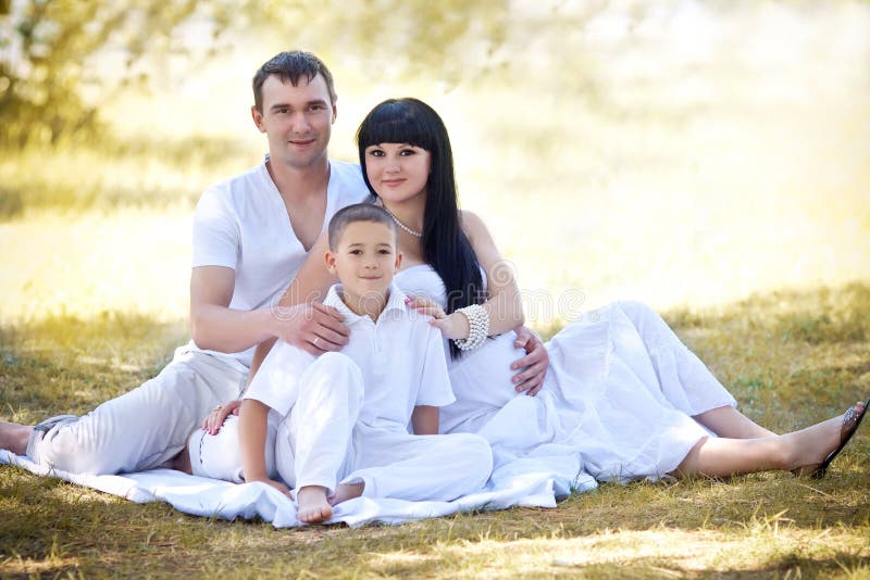 Family With A Sun On The Nature Stock Photo - Image of love, care: 25939868