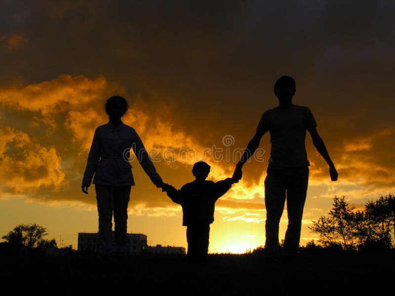Family sunset stock image. Image of parenting, life, evening - 982077