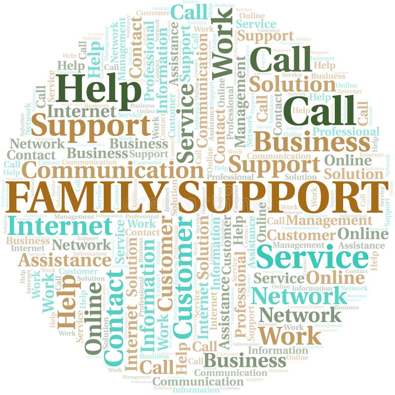 Family Support Word Cloud Vector Made with Text only. Stock ...