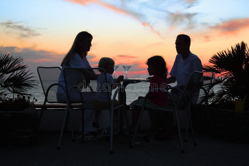 Family sunset stock image. Image of parenting, life, evening - 982077