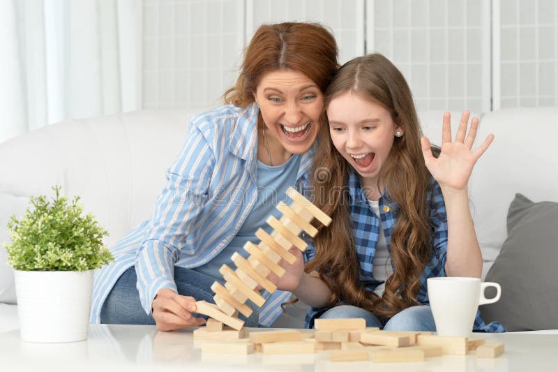 Family at the Table Playing Board Game Stock Image - Image of portrait ...