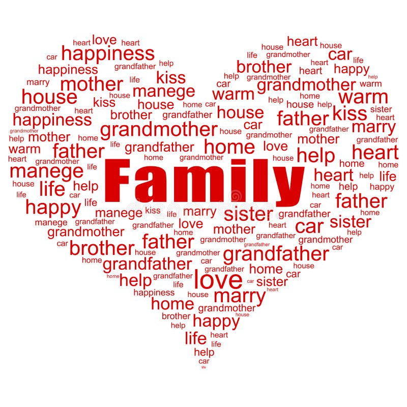 Family Tag Cloud stock illustration. Illustration of happiness - 36519407