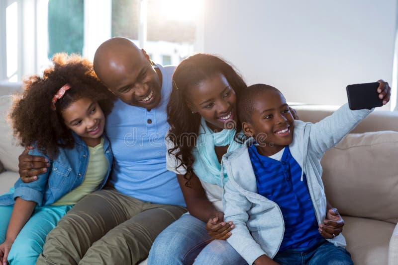 Family Taking Selfie from Mobile Phone Stock Image - Image of lifestyle ...