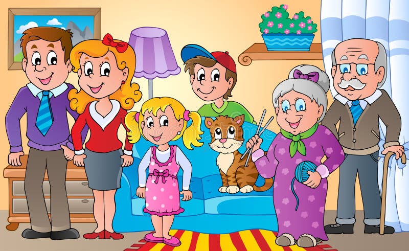 Family theme image stock vector. Illustration of grandmom - 27216719