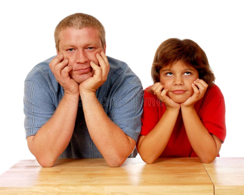 Family Thinkers stock photo. Image of hard, male, concentrating - 3119972
