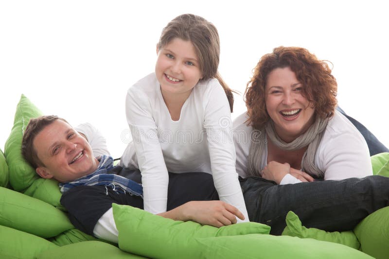 Family of Three Close Together Stock Photo - Image of family, green ...