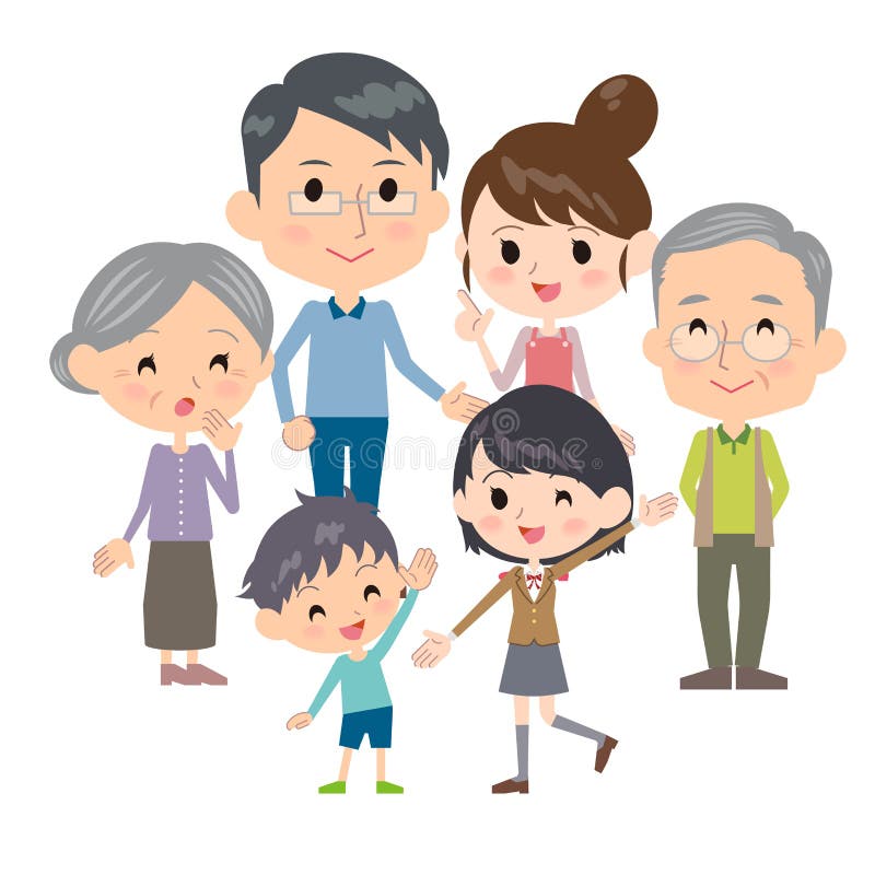Family Three Generations Gather Stock Vector - Illustration of ...