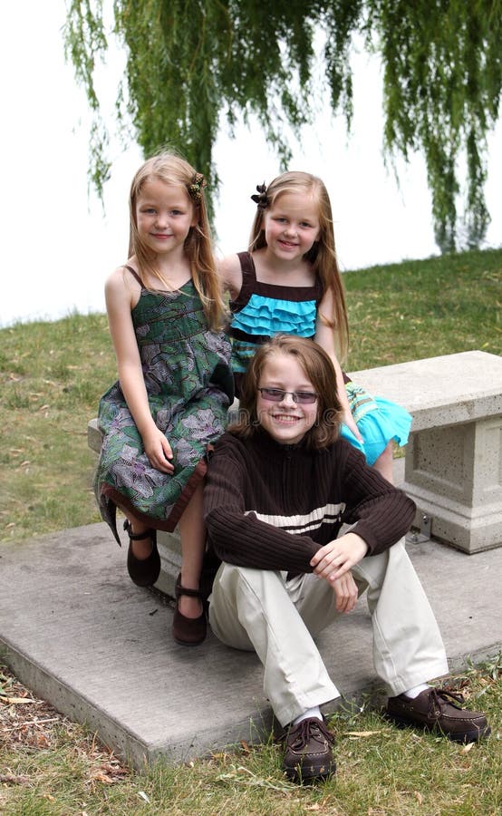 Family of Three Kids Hugging Stock Photo - Image of together, smiling ...