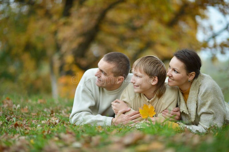 Family of Three on the Nature Stock Image - Image of family, child ...