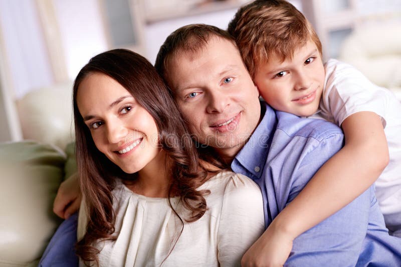 Family of three stock image. Image of parents, caucasian - 33832007