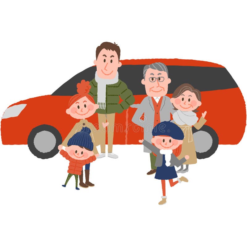 The Family To Go Out by Car Stock Vector - Illustration of outing ...
