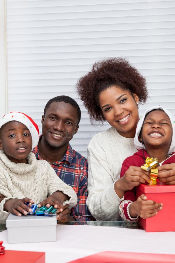 Family Together Assembling Gift Stock Image - Image of people, gift ...