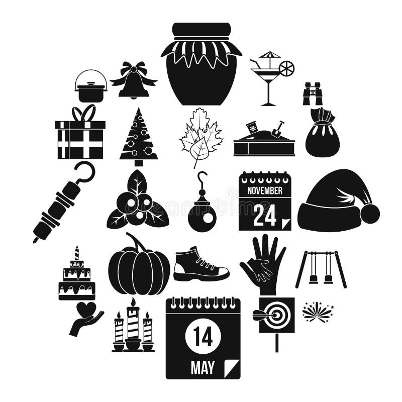 100 Family Tradition Icons Set, Simple Style Stock Vector ...