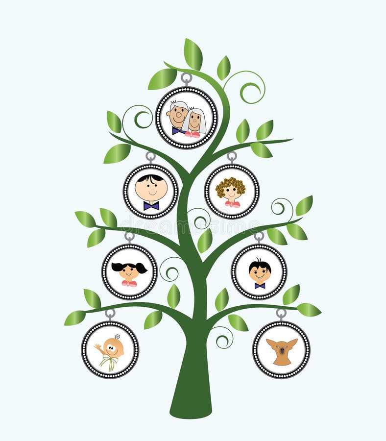Family Tree Silhouette Monogram Vector Illustration. Black Color Tree ... Family Tree Silhouette Monogram Vector Illustration. Black Color Tree ...