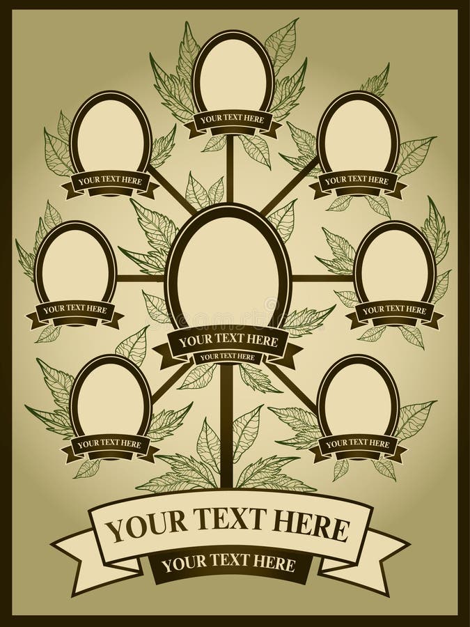 Vector Family Tree Design With Frames Stock Vector - Illustration of ...