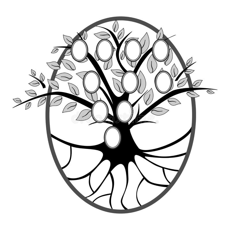 Family tree black stock vector. Illustration of family - 60472087