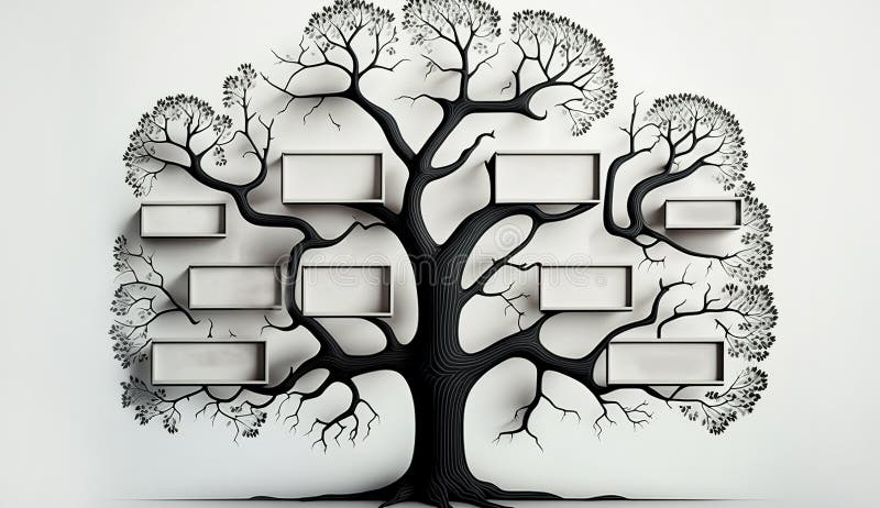 Family Tree with Empty Cells, Template. Stock Illustration ...