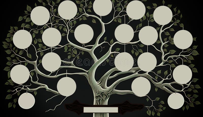 Family Tree with Empty Cells, Template. on Light Background Stock Photo ...
