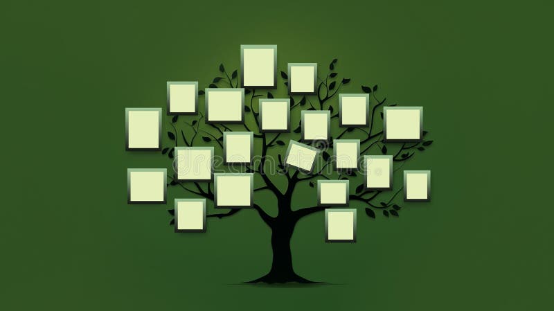 Family Tree with Empty Cells, Template. on Light Background Stock Photo ...