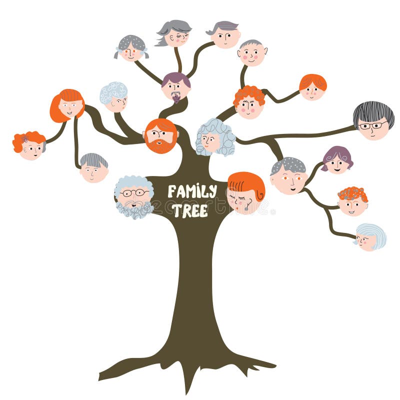Family Tree - Funny Cartoon Stock Vector - Illustration of cute ...