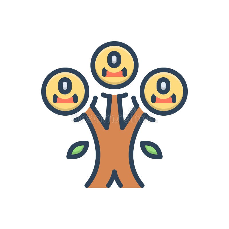 Color Illustration Icon for Family Tree, Family and Member Stock ...