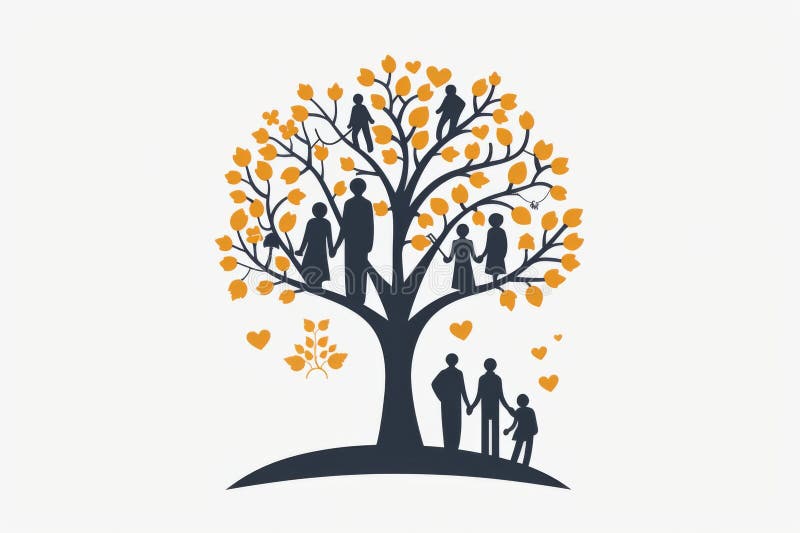 Family Tree Icon Representation Stock Illustration - Illustration of ...