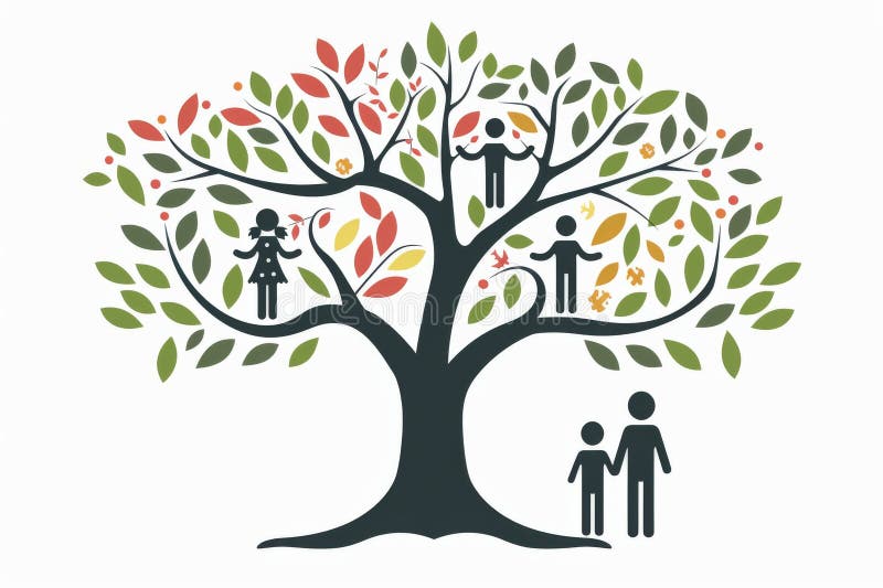 Family Tree Icon Representation Stock Illustration - Illustration of ...