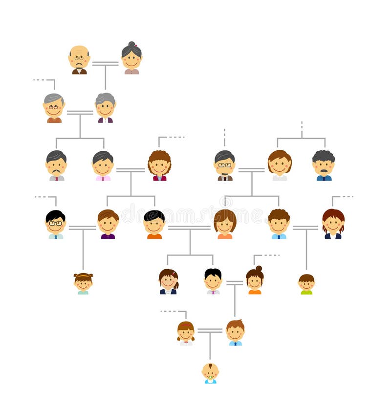 Family Tree Members of Family Vector Illustration Stock Vector ...