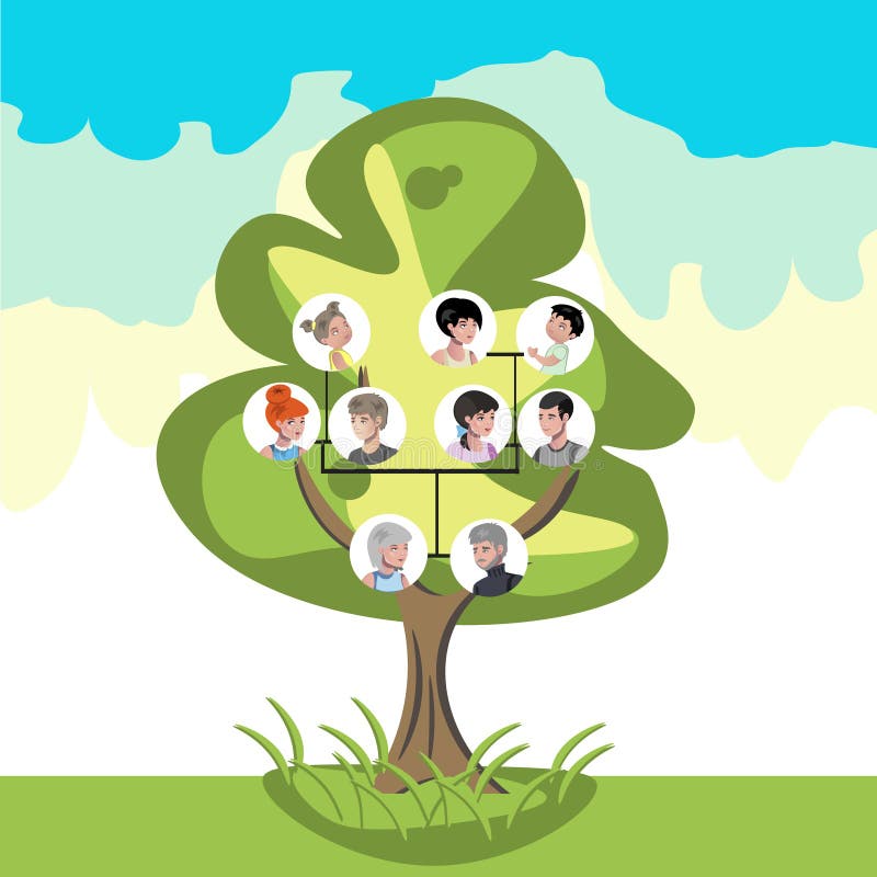 Family People Relatives Tree Stock Illustrations – 268 Family People ...