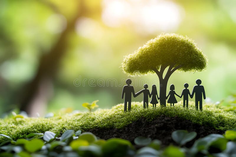 Family Tree Silhouette, Green Nature, Environmental Conservation Stock ...