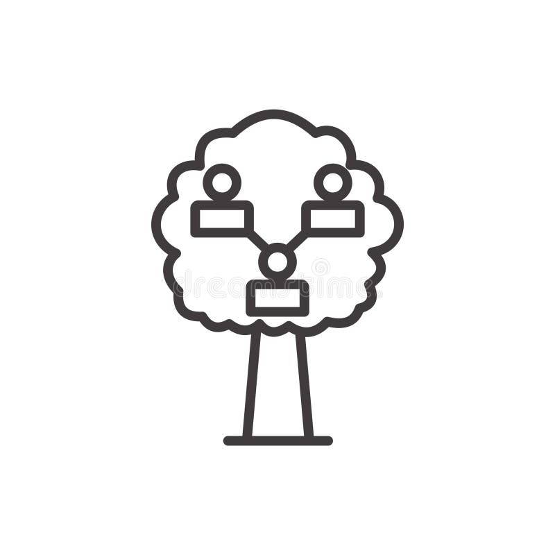 FAMILY TREE Stroke Icon in Black Stock Vector - Illustration of ...