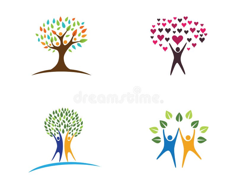 Family Tree Logo Design Template Stock Vector - Illustration of life ...