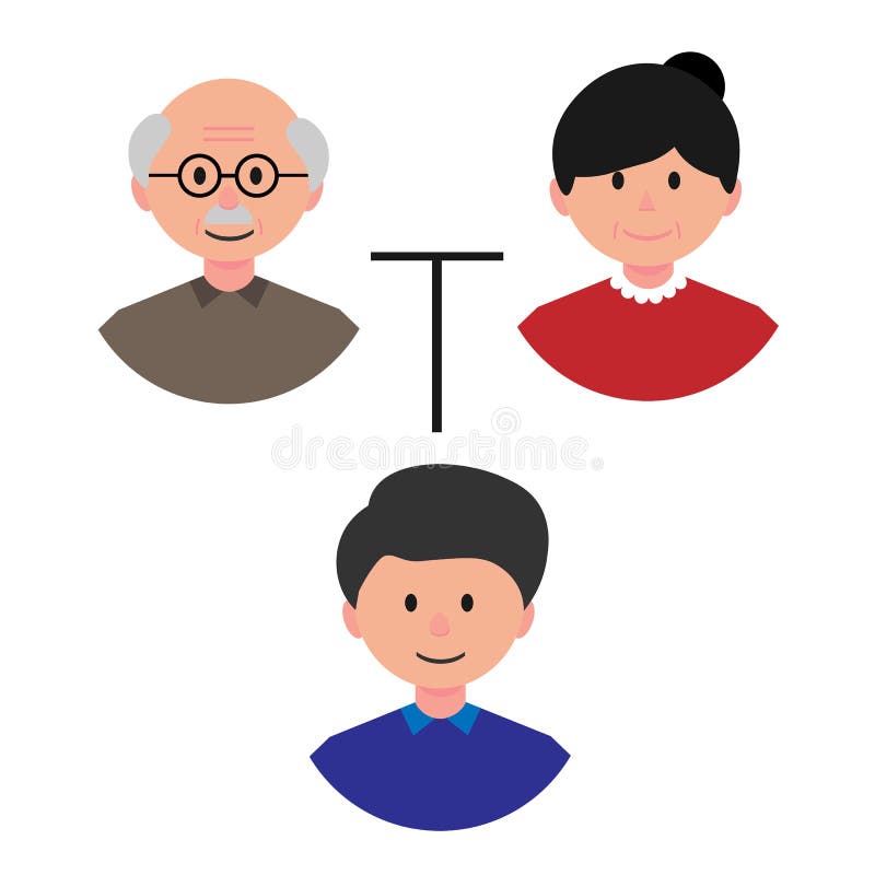 Small Family Tree with Two Children Stock Vector - Illustration of tree ...