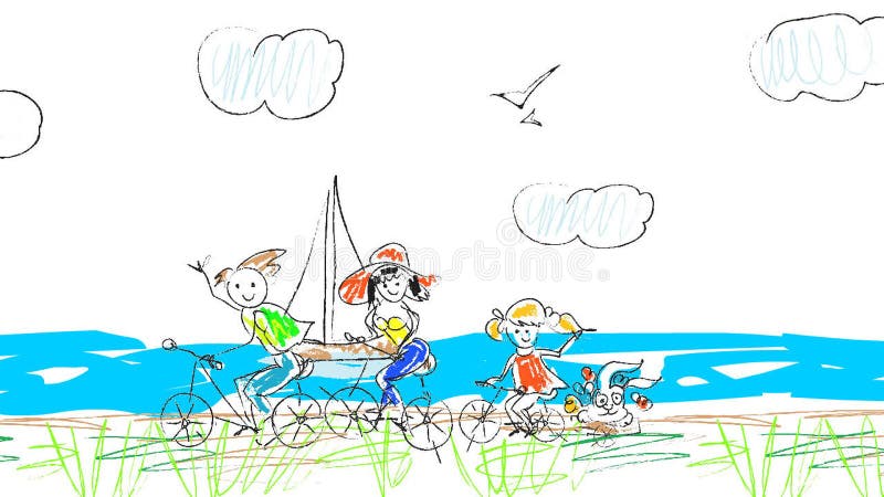 Family Trip in Vacation Cartoon Animation Stock Video - Video of ...