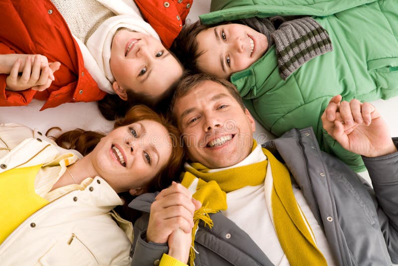 Family union stock photo. Image of female, happy, lying - 12964032