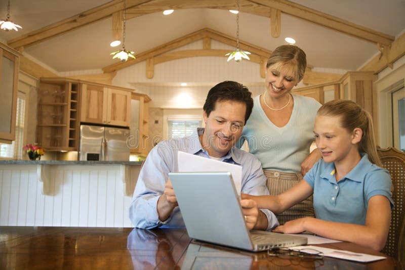 Family using computer stock photo. Image of laptop, schoolwork - 2046126