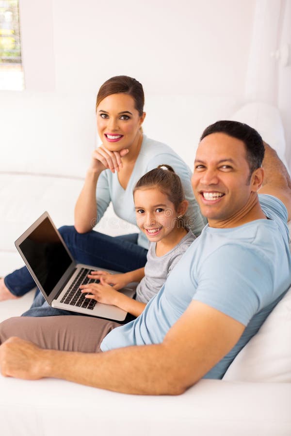 Family using computer stock photo. Image of girl, home - 31071104