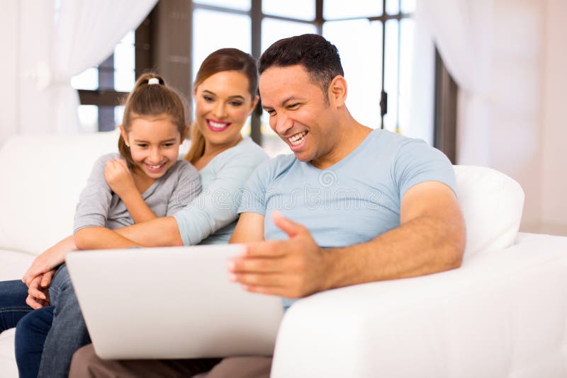 Family using computer stock photo. Image of girl, home - 31071104