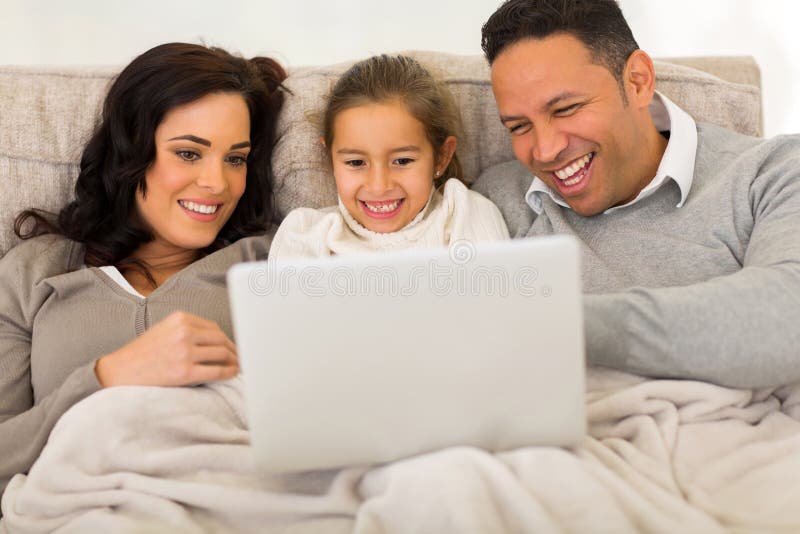 Family using computer stock photo. Image of girl, home - 31071104