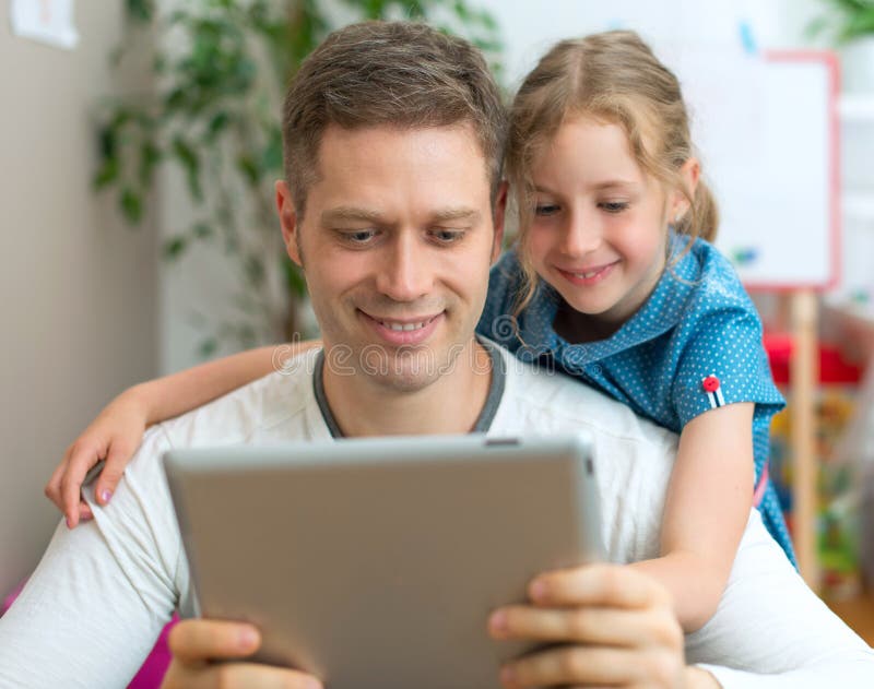 Child Using Tablet Computer Stock Photo - Image of female, education ...