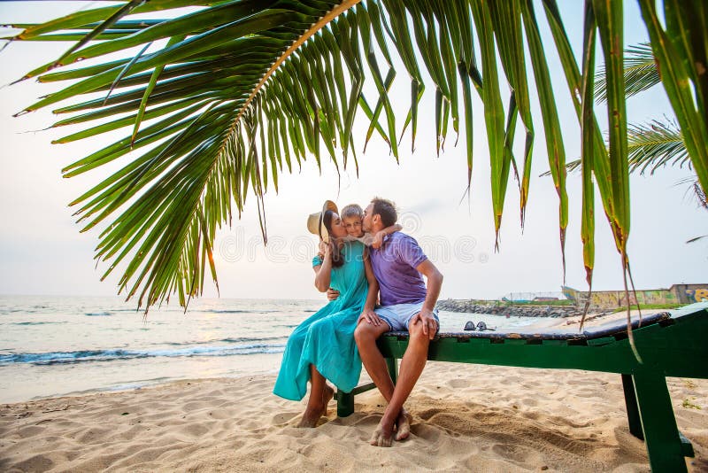 Family on Vacation at the Seashore of Indian Ocean Stock Image - Image ...