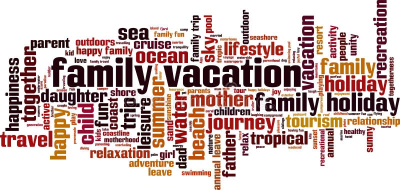 Vacation word cloud stock vector. Illustration of rest - 274835072