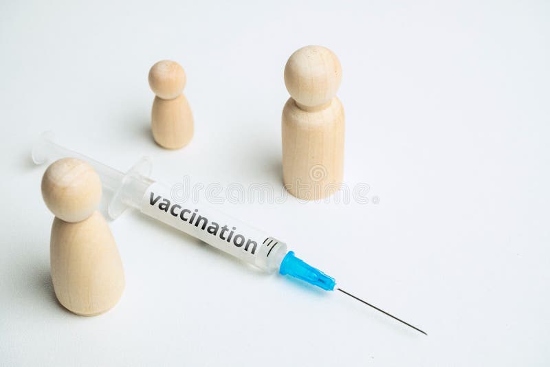 Family Vaccination Concept with Syringe and Abstract Family Stock Image ...