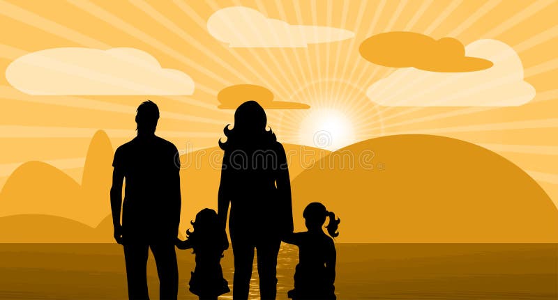 Family stock vector. Illustration of sunrise, family - 89215182