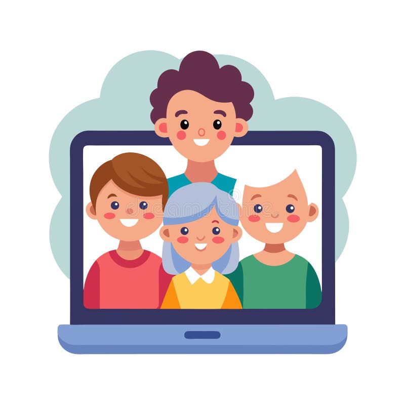 Family Video Call on Laptop: Staying Connected during Lockdown ...
