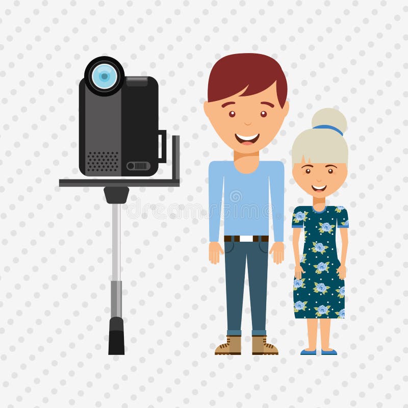 Family video camera design stock illustration. Illustration of woman ...