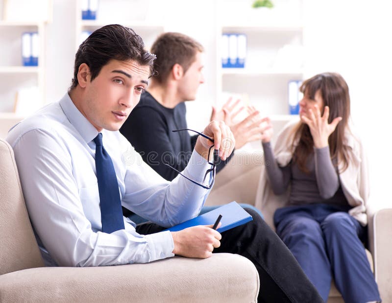 Family Visiting Psychologist for Family Problem Stock Photo - Image of ...
