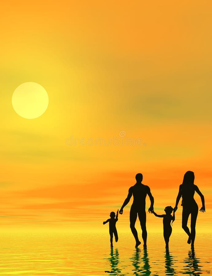 Family walk banner stock illustration. Illustration of ...